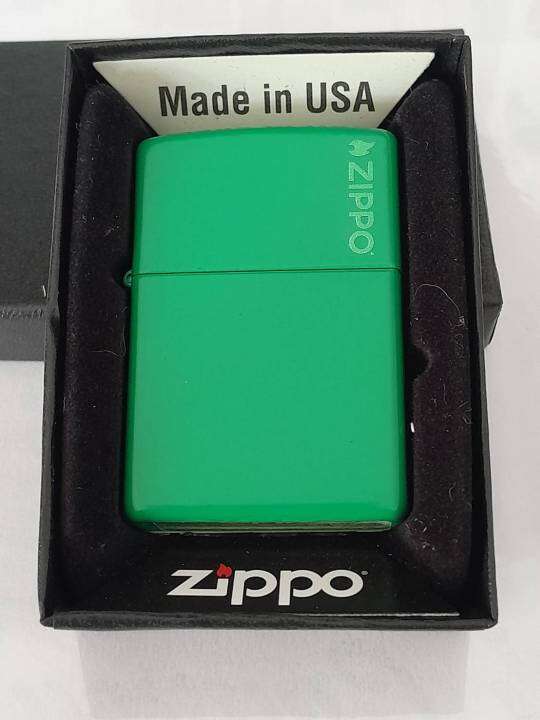 ZIPPO 48629ZL ZIPPO LOGO GRASS GREEN MATTE COLOR IMAGE สีเขียวมาใหม่ ...
