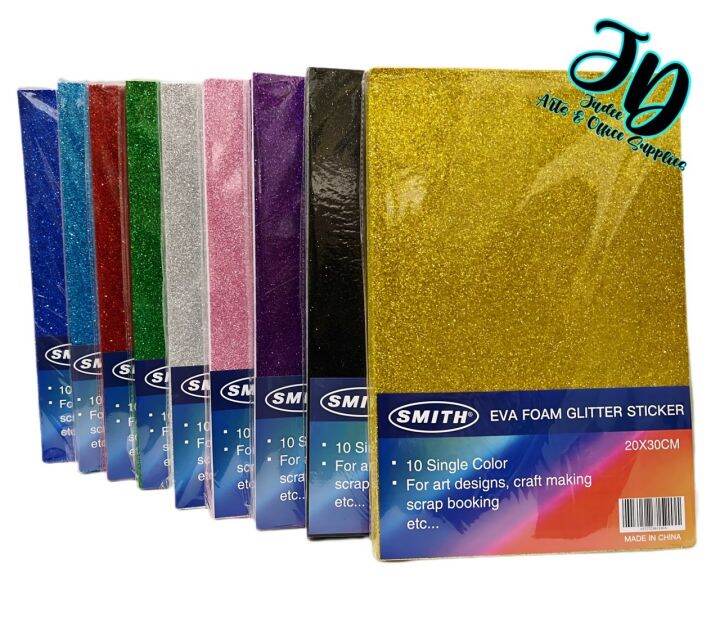 Smith Glitter Foam Sticker Paper [10pcs] [With Adhesive] | Lazada PH