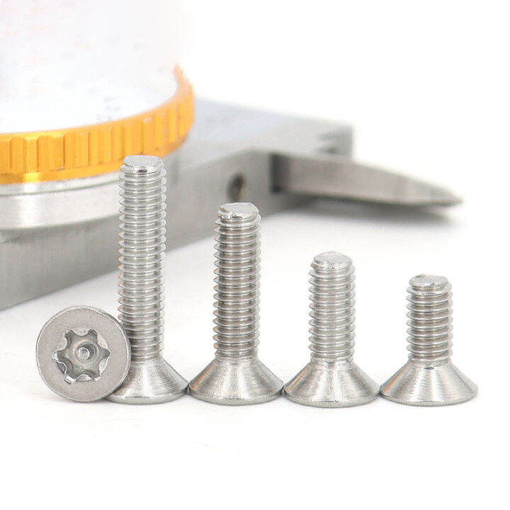 304 Stainless Steel Countersunk Head Plum Groove Screw Tamper-Proof Machine Screw Metric Bolts ...