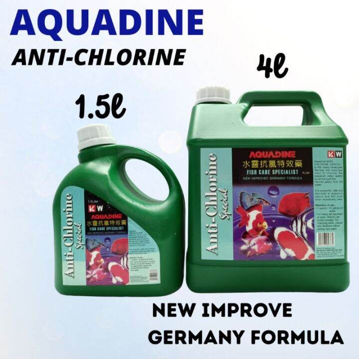 Aquadine Anti-Chlorine Special Fish Care Aquarium 1.5L / 4L | Lazada