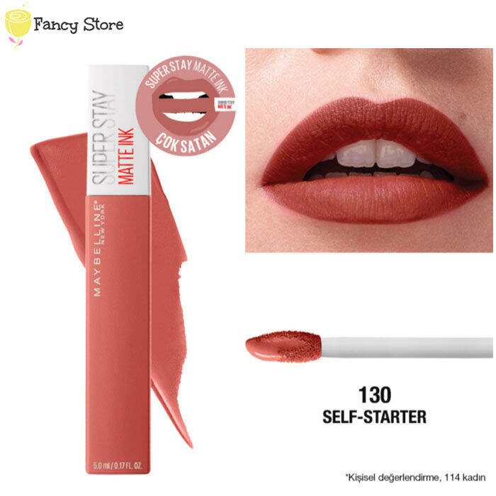 Maybelline Superstay [130-SELF STARTER] Matte Ink Lip Cream Matte ...
