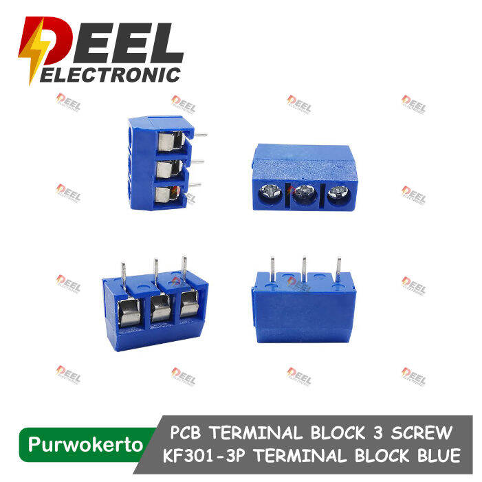 TERMINAL BLOCK 3 SCREW KF301-3P PCB TERMINAL BLOCK 3P BLUE BIRU ...