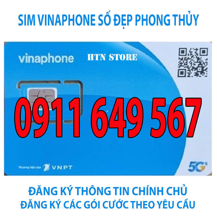 Sim vinaphone số đẹp 0911649567 vina trả trước sim nghe gọi và truy cập 4G, 5G - HTN | Lazada.vn