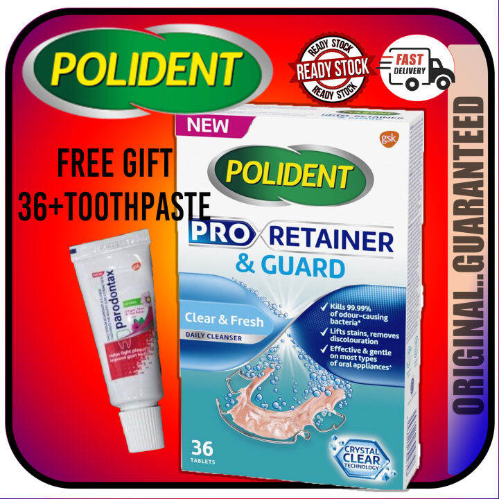 Polident pro retainer and guard 36s for retainer cleanser 牙套清洁药丸 ...