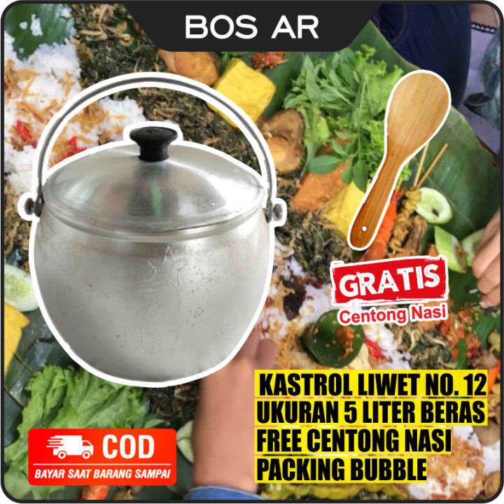 Alat Memasak castrol memasak 5 liter tebal / castrol liwet 5 liter ...