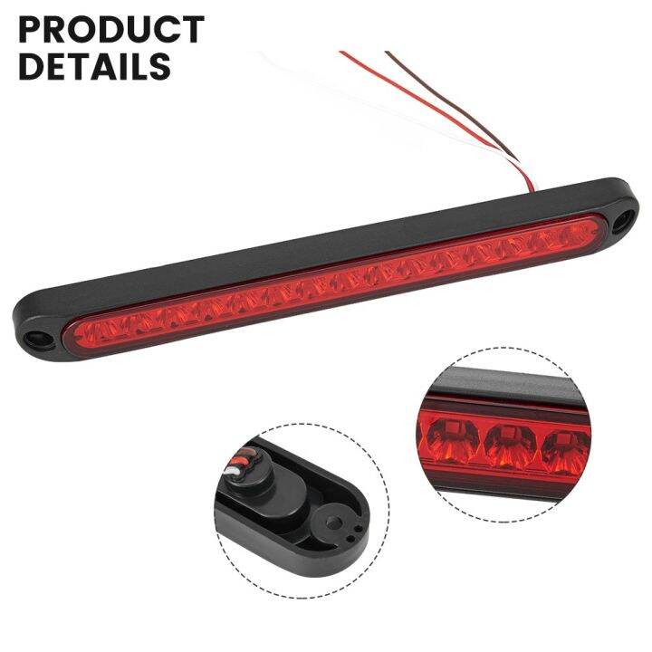 【Auto-parts】 Slimline Red LED Strip Light for Trucks Trailers Long ...