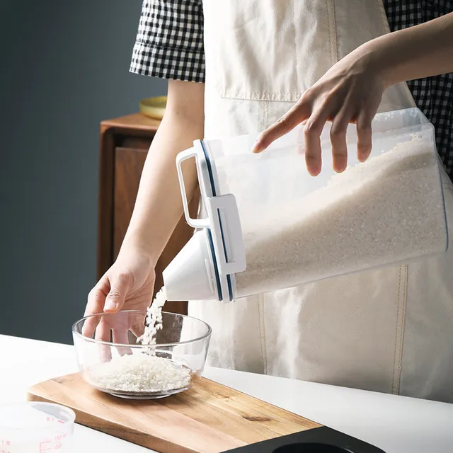 Portable flour grain storage tank dry goods storage box with cover ...