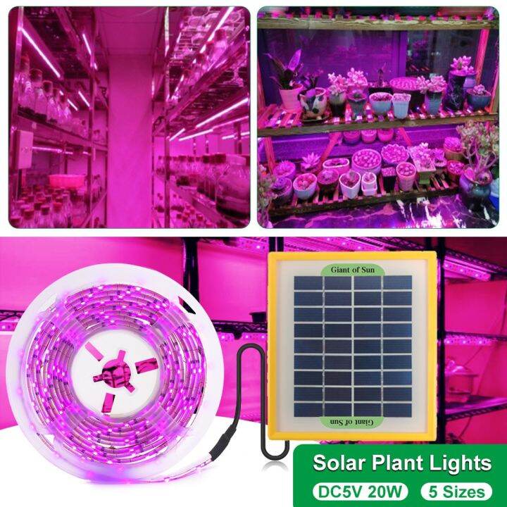 【Solar Plant Lights】20W Solar Panel LED Grow Light Full Spectrum 5V ...