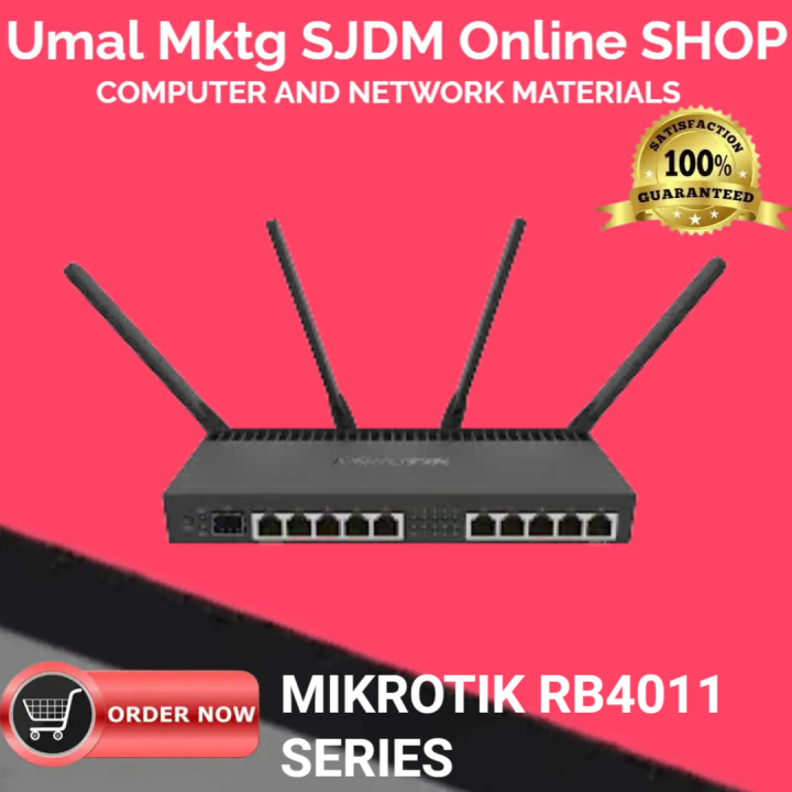 Mikrotik RB4011 RouterBoard RouterOS L5 1U Rackmount 10-Port Gigabit ...