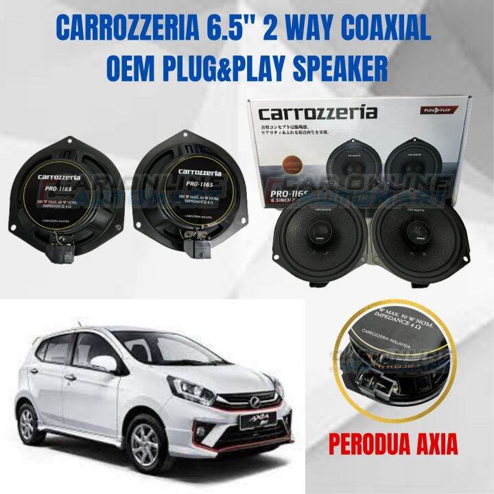 2 Way Coaxial Speaker FRONT & REAR 100% ORIGINAL FOR PERODUA AXIA OEM ...