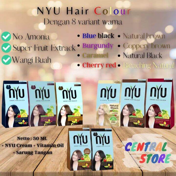 NYU Creme Hair Colour Box All Varian Color Blue Black, Black, Brown ...