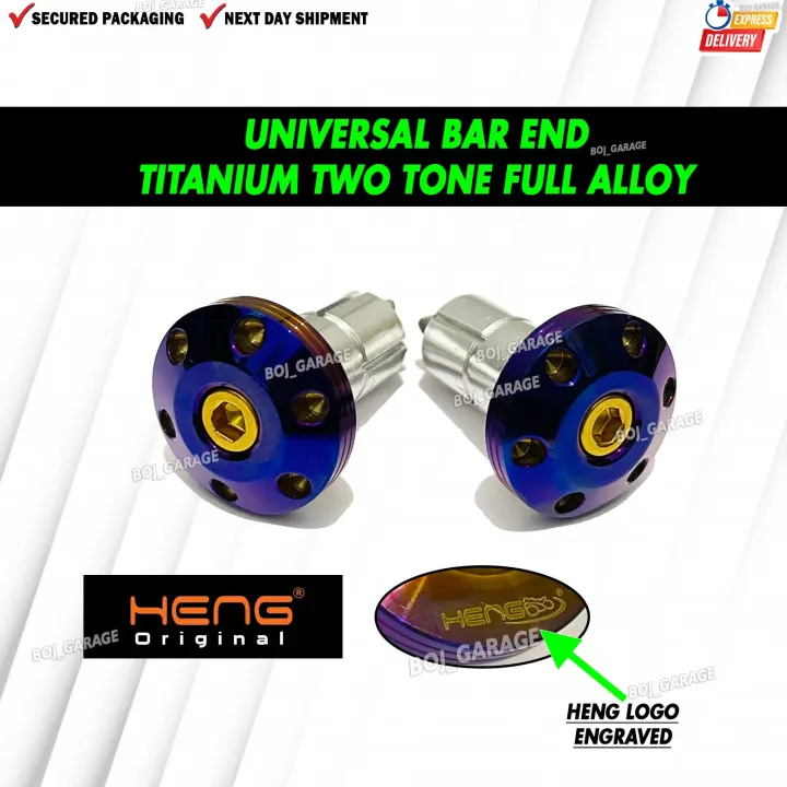 bar end for motorcycle 2 pcs Two Tone Titanium universal original HENG ...