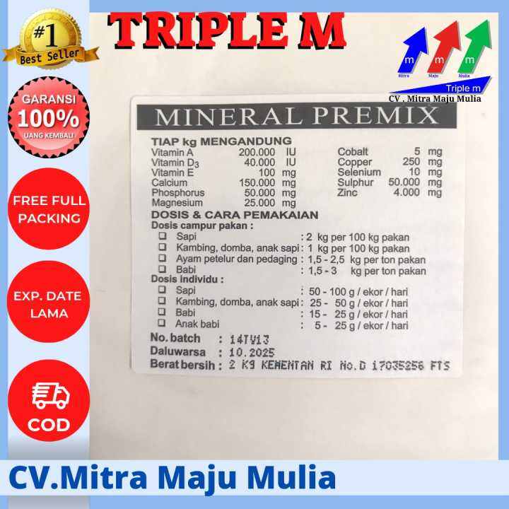 Mineral Premix Untuk Ternak TMC 1Kg dan 2Kg (ORIGINAL PACK) | Lazada ...