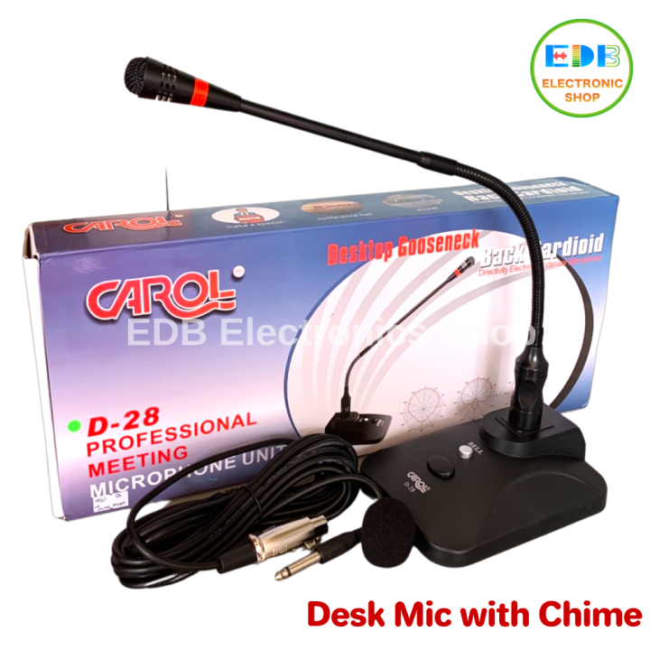 Carol Desk Microphone with Chime Class A D-26 Gooseneck Mic Condenser ...