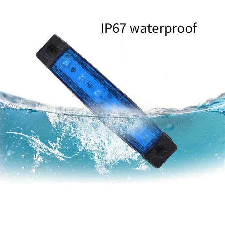 10ชิ้น12โวลต์/24โวลต์6 LEDs สว่างมากรถมาร์กเกอร์ไฟรถบรรทุกรถพ่วงสากลไฟ ...