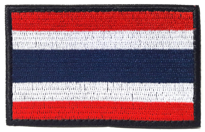 ธงชาติไทย ธงไตรรงค์ เวลโคร แพทช์เย็บปักถักร้อย เย็บปักถักร้อยป้าย Velcro Thai Flag Patch ...