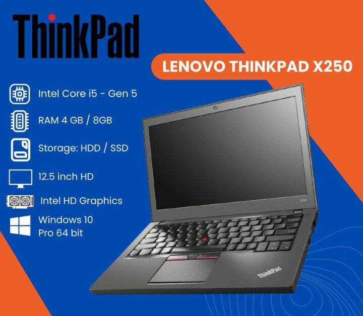 Promooo Lenovo Thinkpad X250 Core I5 5th Gen 12 Inch Windows 10