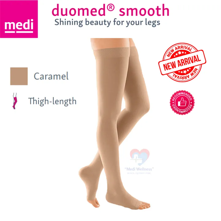 Medi Duomed (Smooth) ระดับโคนขา Thigh สีเนื้อคาราเมล เปิดปลายเท้า แรงดันระดับ2 (Class2 23-32 ...