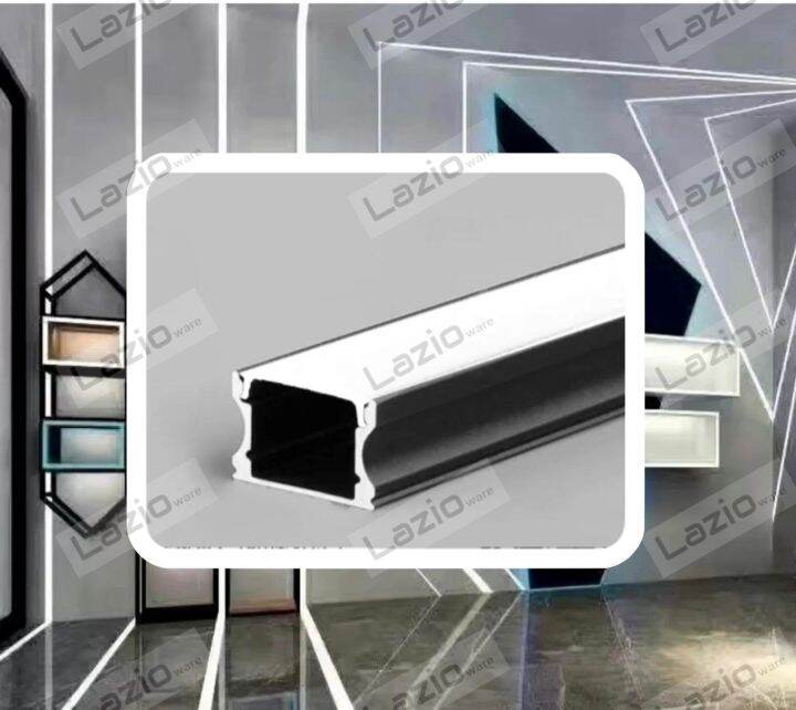 (1m/1.5m) Black coated aluminium LED strip deep U channel / profile ...