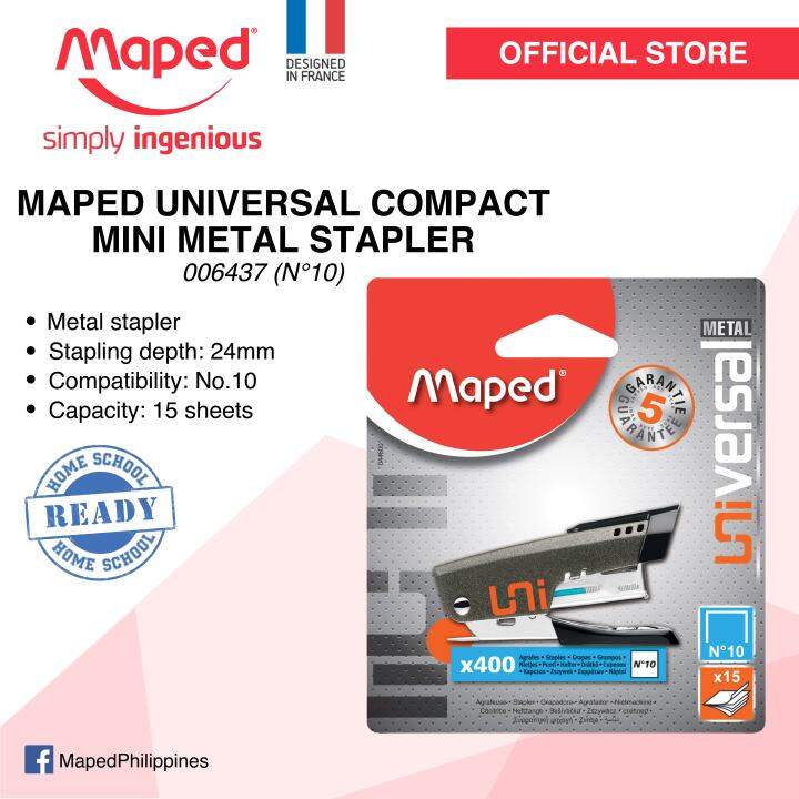 MAPED Universal Compact Mini Metal Stapler | In Blister Pack | 24mm ...