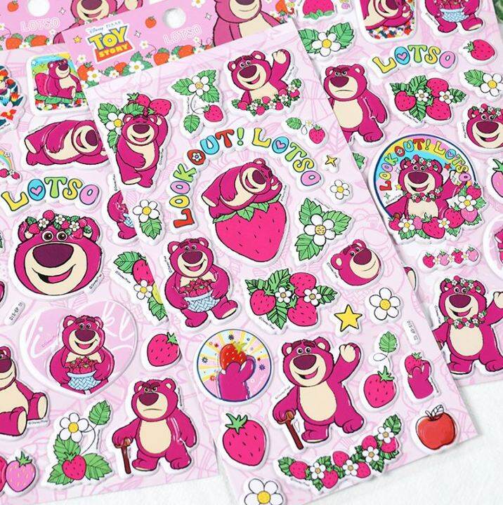 Toy Story 4 Lotso Strawberry Bear stickers 草莓熊泡棉贴纸手机壳diy装饰贴画3d立体草莓小熊 ...