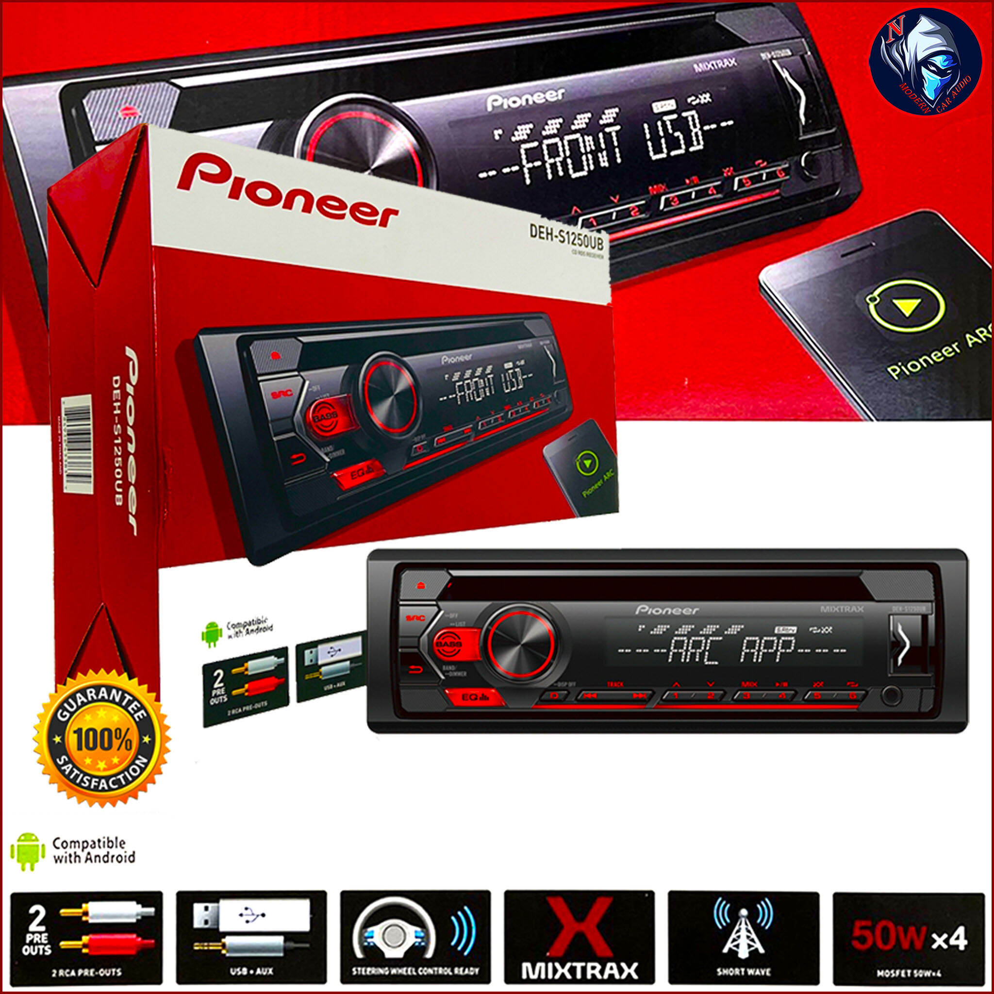 PIONEER DEH-S1250UB วิทยุติดรถยนต์ 1DIN มีรีโมท เล่น CD MP3 USB AUX FM AM (ไม่มีบลูทูล) | Lazada ...