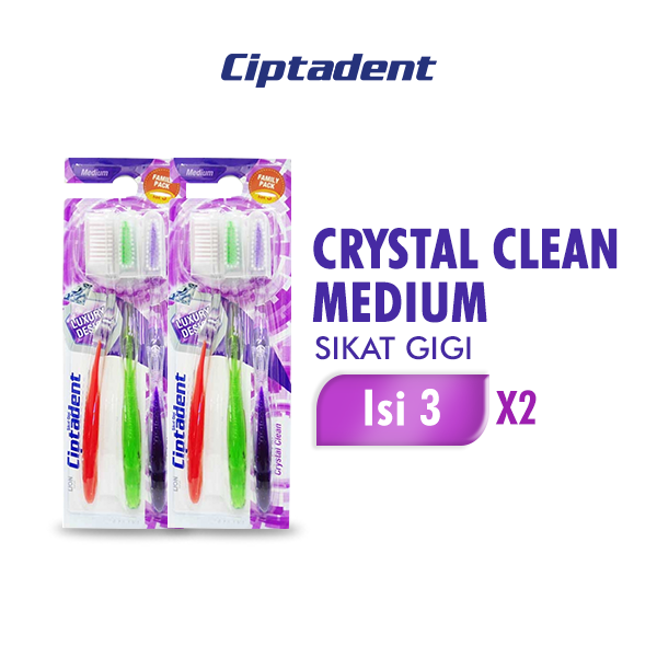 [Paket isi 2] CIPTADENT Sikat Gigi Crystal Medium Kotak Isi 3 | Lazada ...
