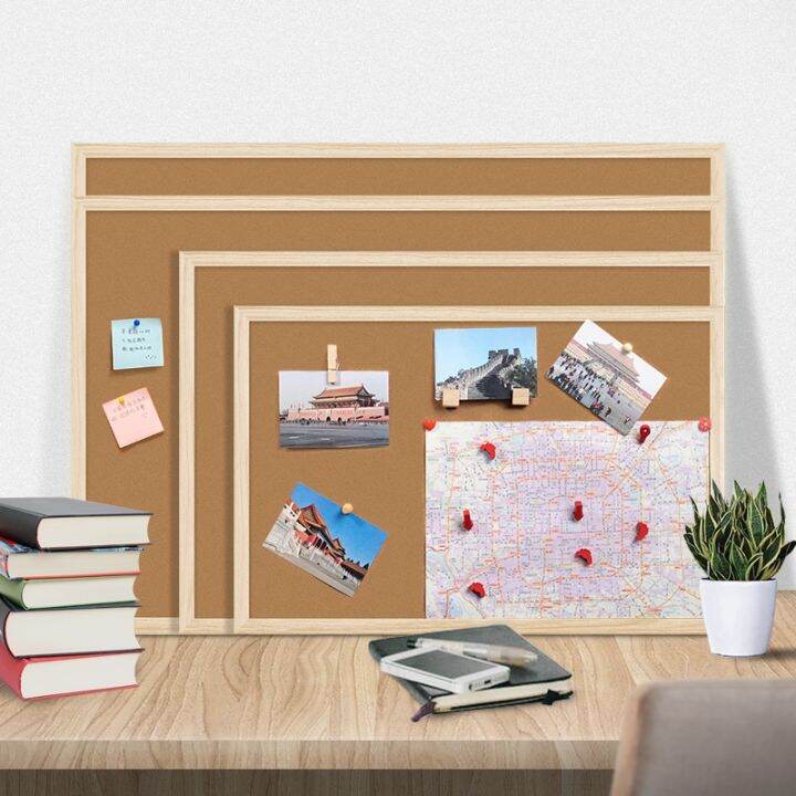Board Wooden Frame Bulletin Board Memo Photo Wall Hanging Cork Wood Message Bulletin Board Frame ...