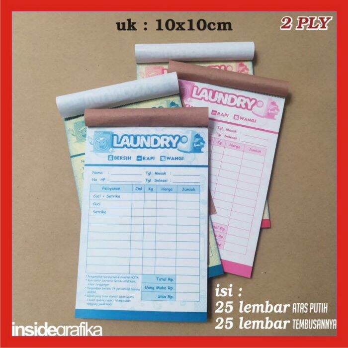 Nota Laundry Rangkap 2 Ply Tembusan Kwitansi Cuci Bon Baju Kuitansi ...