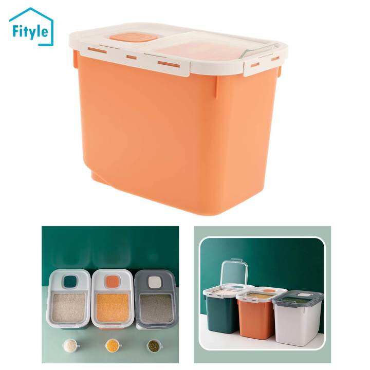 Fityle 20KG Rice Storage Container Cereal Dry Fruits with Wheels Grain ...