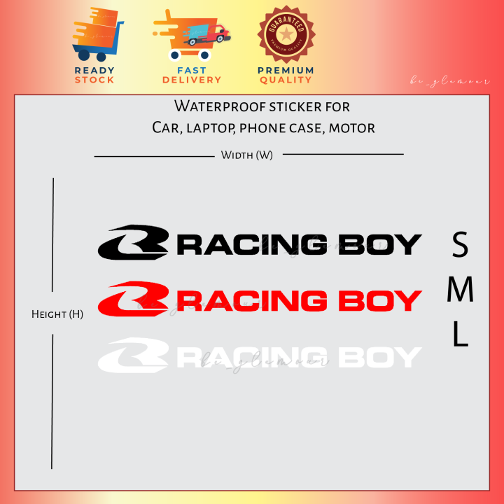 [D2] Racing Boy rcb sticker reflective stiker motorcycle bike helmet ...