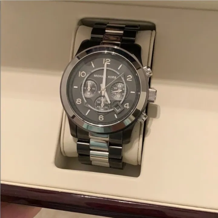 Authentic Michael Kors MK8182 Runway Chronograph Two-tone Men's Watch ...