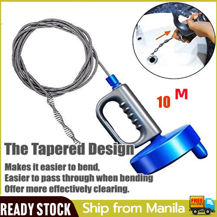 🔥Original+local delivery 10M Meters Steel Plumbing Clog Drain Remover ...