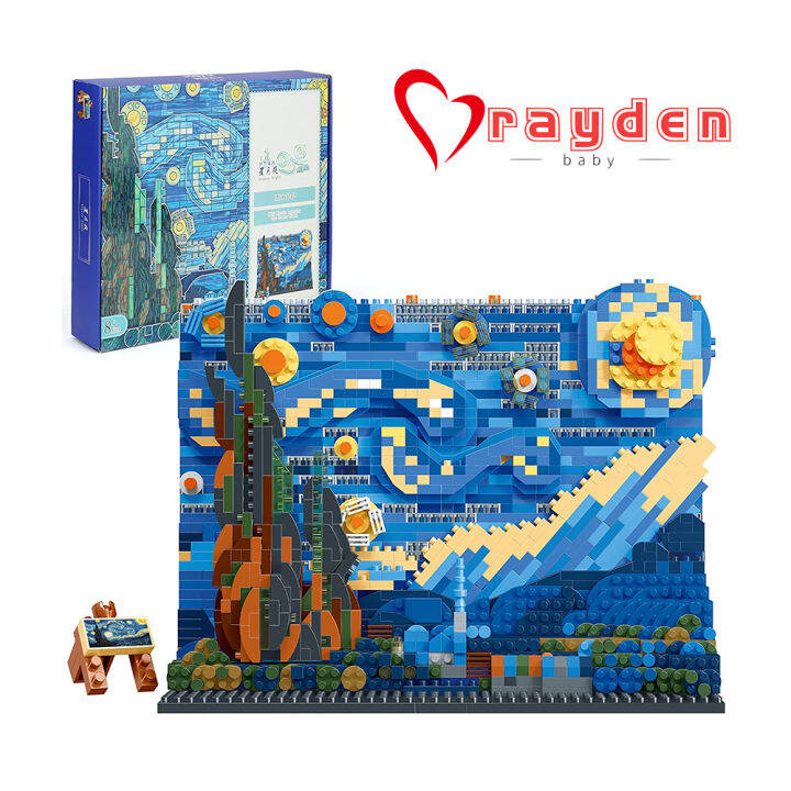 The Starry Night Building Set for Adults, Vincent Van Gogh Micro Mini ...