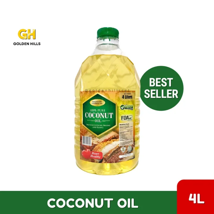 【Hot Stock】 Coconut Cooking Oil 4 Liters | Golden Hills | Lazada PH
