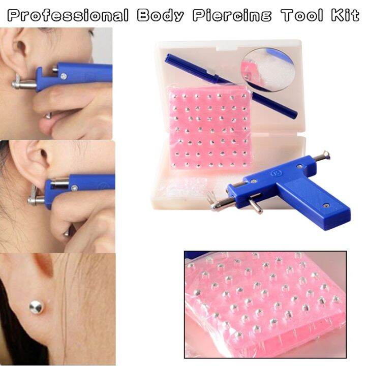 Professional Ear Piercing Gun Tool Set 98pcs Ear Studs Steel Ear Nose ...