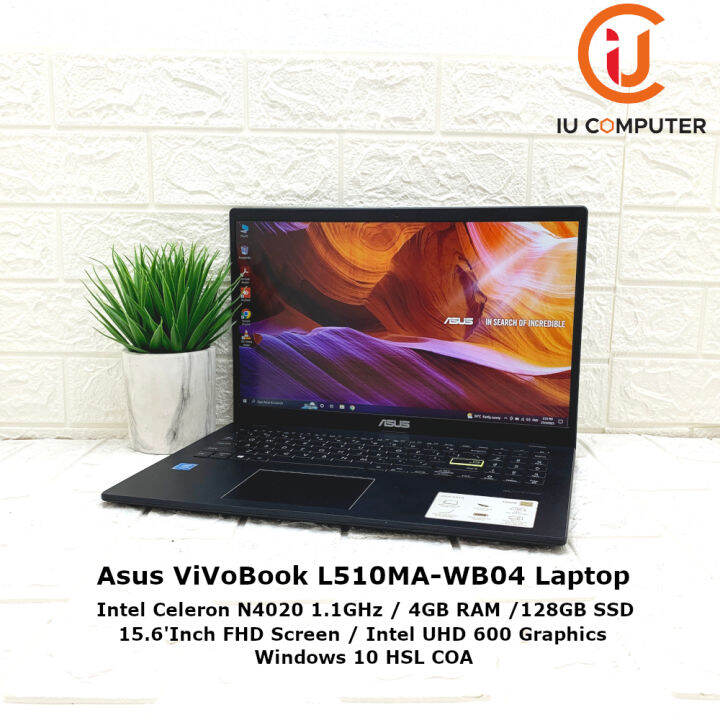 ASUS VIVOBOOK L510MA-WB04 INTEL CELERON N4020 4GB RAM 128GB SSD USED LAPTOP REFURBISHED NOTEBOOK ...