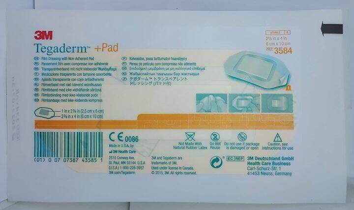 3M Tegaderm +Pad Film Dressing with Non-Adherent Pad 2 3/8 x 4 in Ref ...