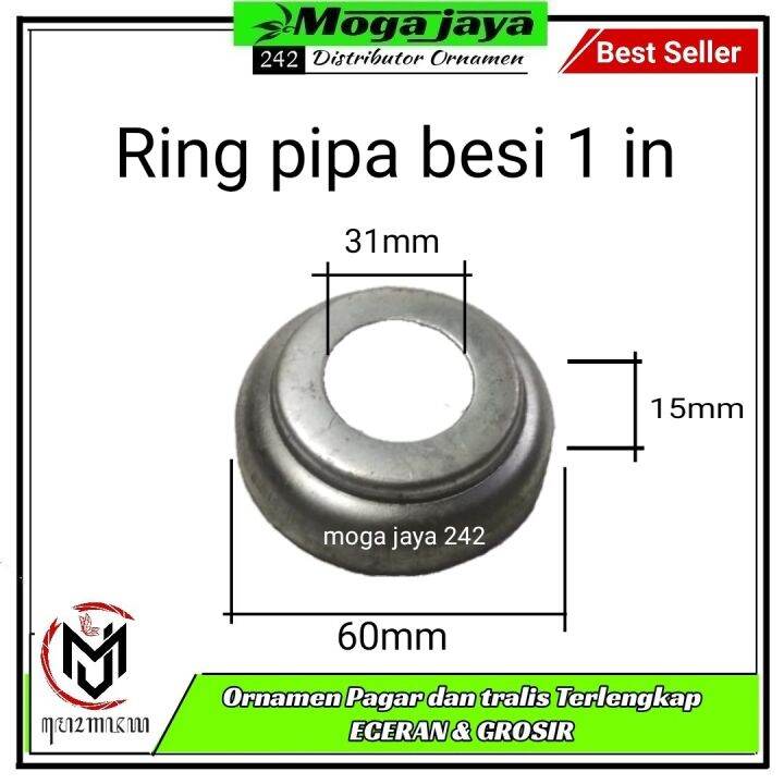 Ring pipa besi 1 in hiasan ornamen pagar balkon railing tangga canopy ...