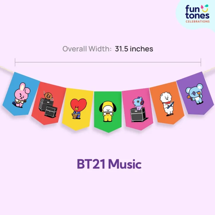 %~[BT21 BTS Cute Celebration Party Bunting Banner | Lazada PH