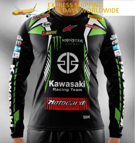 Kawasaki Racing Team T-Shirt Long Sleeve High Quality | Lazada.co.th
