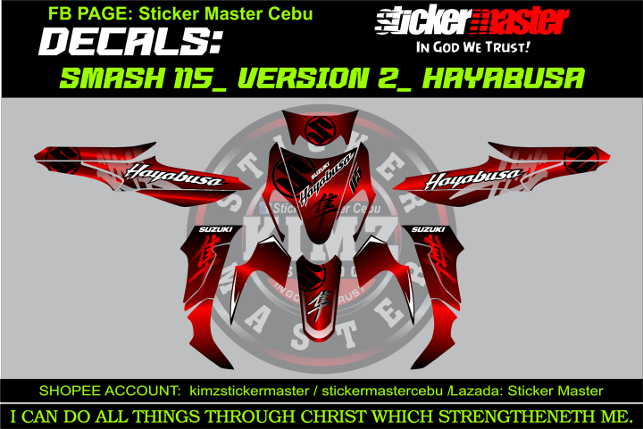 SMASH FULL DECALS HAYABUSA V2 RED | Lazada PH