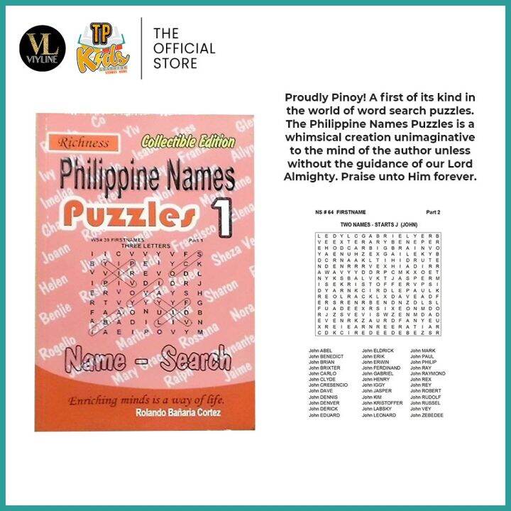 Philippine Names Puzzle - Name Search Issue 1 Collectible Edition by ...