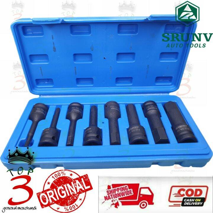 SrunV 8pcs Impact Allen Socket Hex Key 1/2" Drive (Hexagonal) | Lazada PH