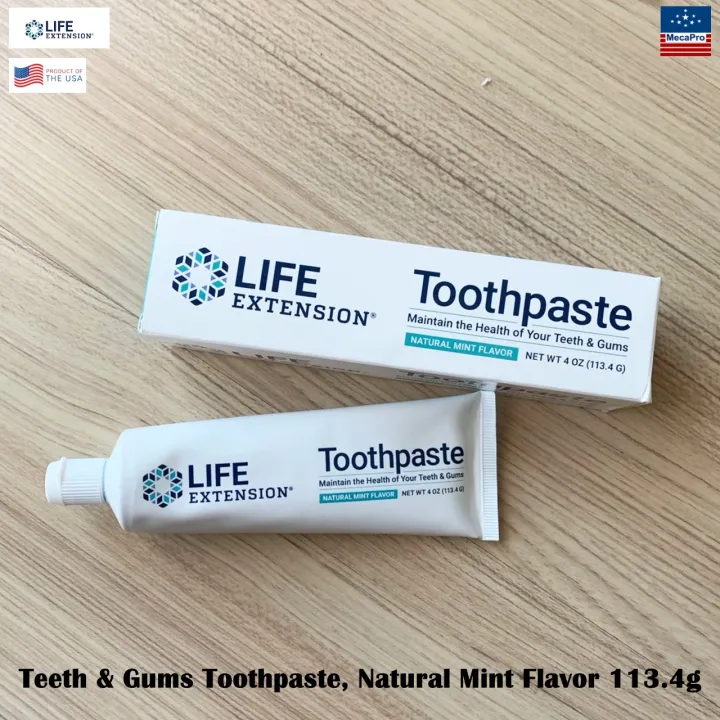 Life Extension® Teeth & Gums Toothpaste, Natural Mint Flavor 113.4g ยา ...