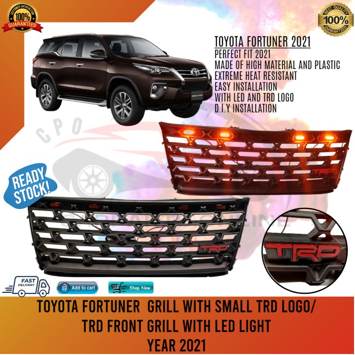CPO Toyota Fortuner (Variant G, Q, V) 2021 TRD Front Grille With LED ...