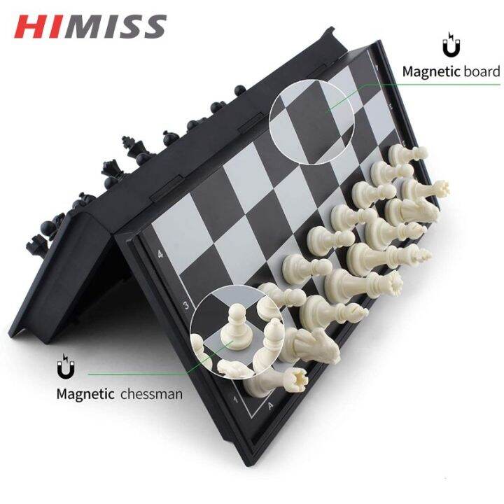 HIMISS 38810 Small Magnetic Chess Set Travel Chess Set With Folding ...