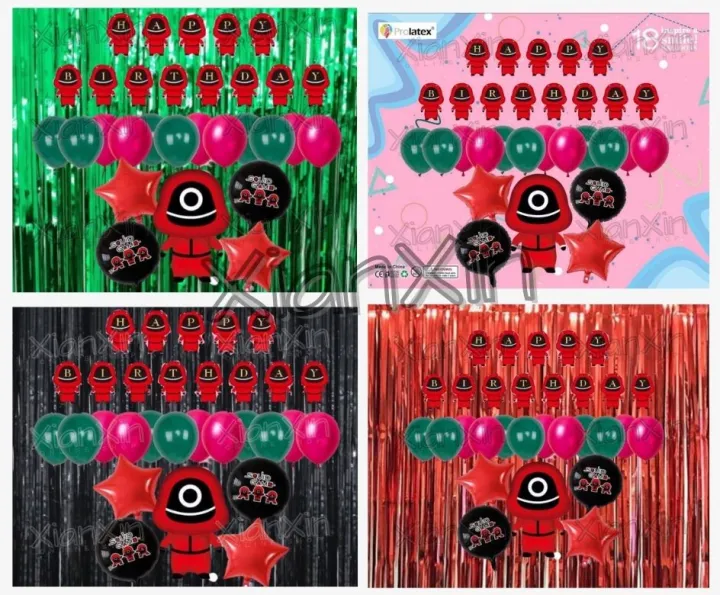 Happy Birthday Package Set - Squid Game Theme / FREE!! 1pc. Curling ...