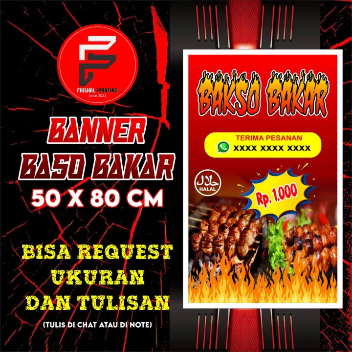Banner baso Bakar / Spanduk Baso Bakar / Spanduk Jajanan / Spanduk ...