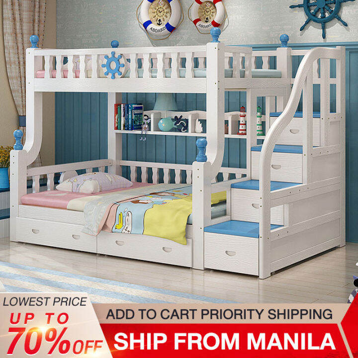 BAIERDI Solid wood high and low bunk bed Loft bed Bunk bed ...
